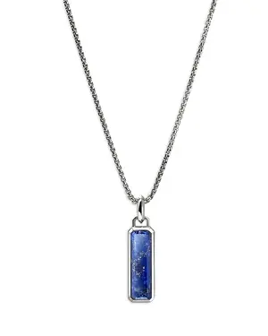 John Hardy Sterling Modern Talisman Lapis Lazuli Pendant Necklace Silver
