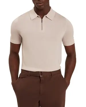 Ted Baker London Givrans Quarter Zip Polo Shirt - Ecru