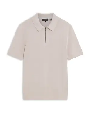 Ted Baker London Givrans Quarter Zip Polo Shirt - Ecru