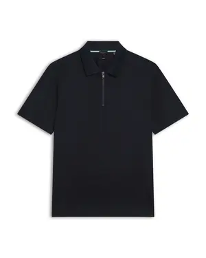 Ted Baker London Zorin Herringbone Short Sleeve Zip Polo Shirt