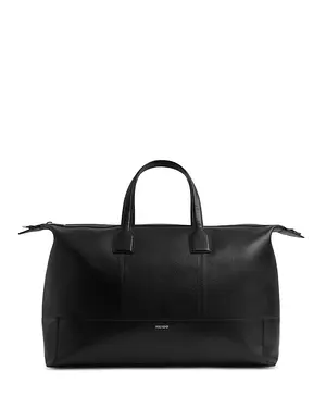REISS Micro Grain Leather Hold All Bag - Black
