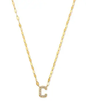 Lana Jewelry 14k Yellow Diamond Initial C Pendant Necklace - Gold