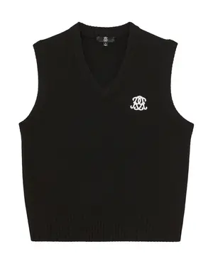 REISS Knitted Embroidered Vest