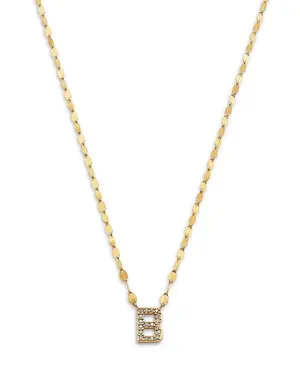 Lana Jewelry 14k Yellow Diamond Initial B Pendant Necklace - Gold