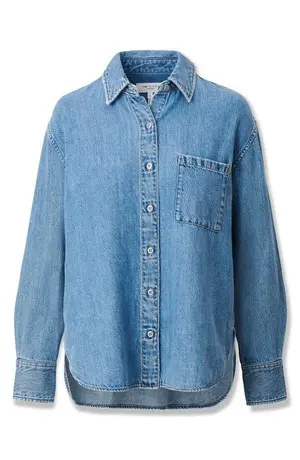 Rag & Bone Connie Featherweight Denim Button-up Shirt - Everglade