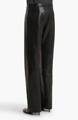 Khaite Miles Plongé Leather Straight Leg Pants