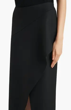 Khaite Jaia Asymmetric Wool Skirt - Black