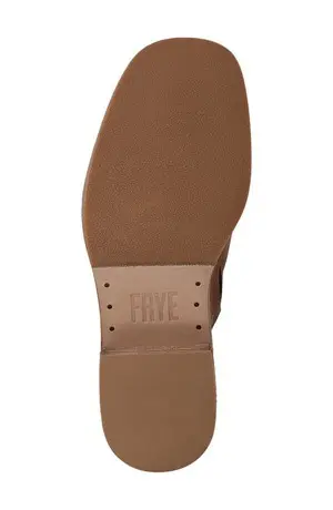 Frye Leather Mule With Stacked Heel - Saddle