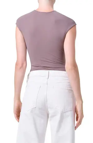AGOLDE Agata Cap Sleeve Bodysuit - Taupe Dark San