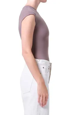 AGOLDE Agata Cap Sleeve Bodysuit - Taupe Dark San