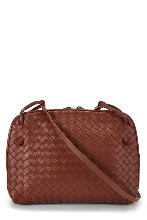 Bottega Veneta Intrecciato Leather Nodini Crossbody - Brown