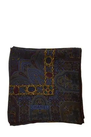 Chanel Silk Gripoix Scarf