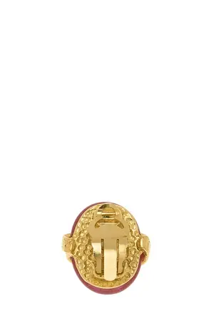 Chanel Gripoix Button Clip On Earrings