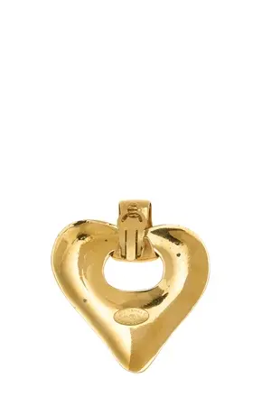 Chanel Cc Heart Dangle Earrings