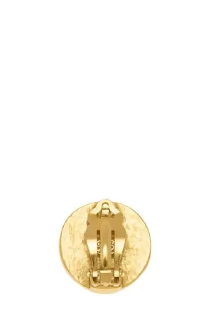 Chanel Button Earrings - Gold