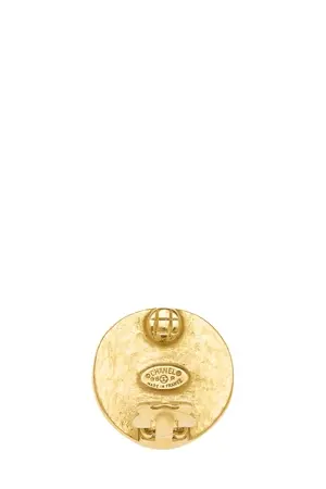 Chanel Button Earrings - Gold