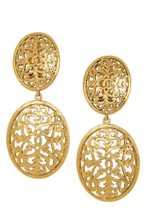 CHANEL Filigree Drop Earrings