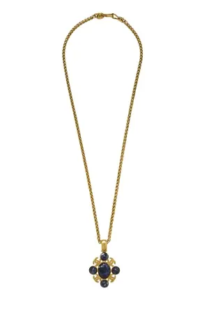 Chanel Gripoix Pendant Necklace - Blue