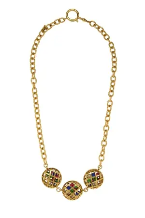 Chanel Gripoix Pendant Necklace - Gold