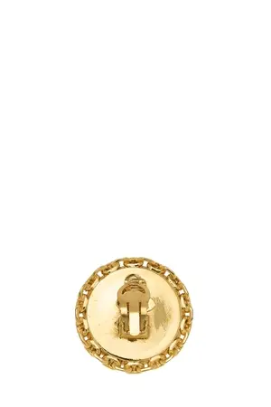 Chanel Chain Border Button Clip-on Earrings