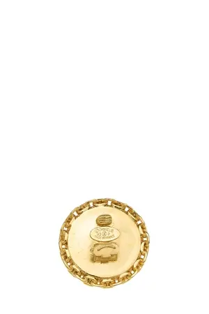 Chanel Chain Border Button Clip-on Earrings