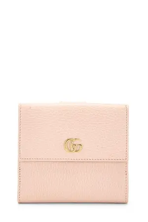 Gucci Grained Gg French Flap Wallet - Pink