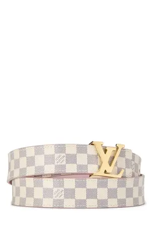 LOUIS VUITTON Damier Azur Initiales Reversible Ceinture 80 - Pink