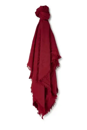 LOUIS VUITTON Monogram Silk Shawl - Red