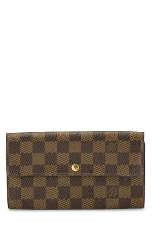 LOUIS VUITTON Damier Ebene Canvas Porte Monnaie Credit - Brown