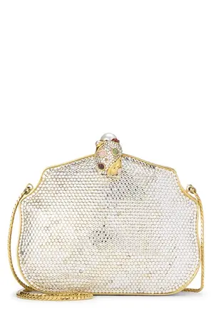 Judith Leiber Crystal Embellished Minaudière - Silver