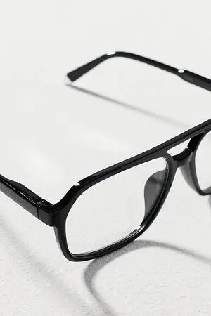 ELITE EYEWEAR Flat-top Aviator Blue Light Readers - Black