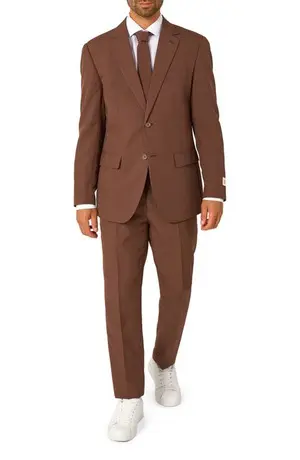 Opposuits Bold Slim Fit Two-piece Suit & Tie Set - Brown