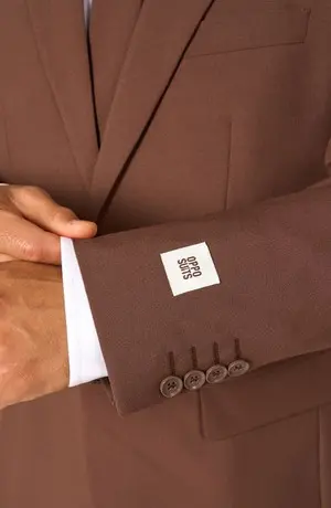 Opposuits Bold Slim Fit Two-piece Suit & Tie Set - Brown
