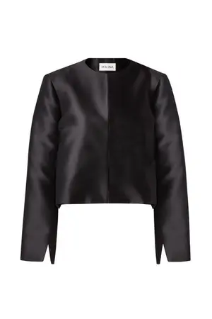 MALINA Ruthie Cropped Long Sleeve Blouse - Black
