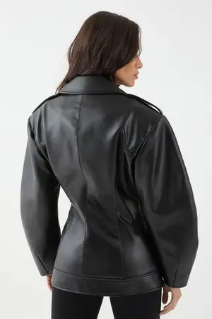MISSPAP Faux Leather Biker Jacket