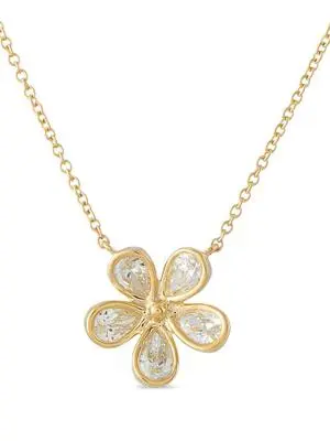 LB EXCLUSIVE Diamond Flower Pendant Necklace - Gold