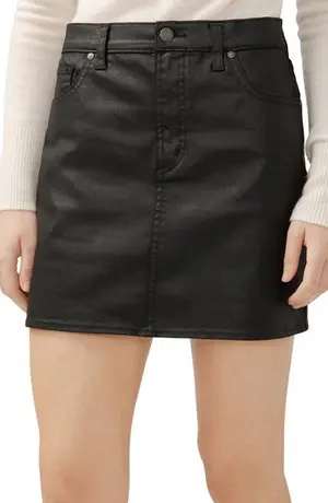 SILVER JEANS CO. Coated Denim Miniskirt