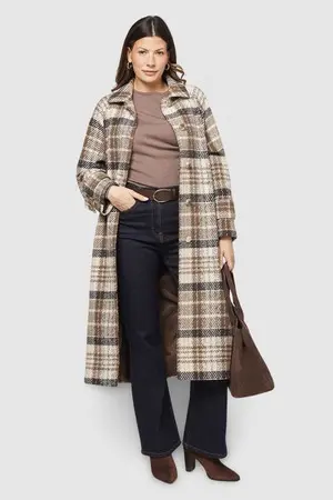 WALLIS Button-through Check Coat