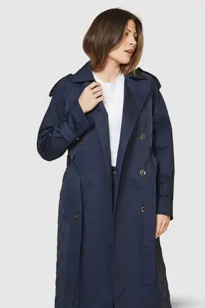 WALLIS Padded Belted Trench Coat