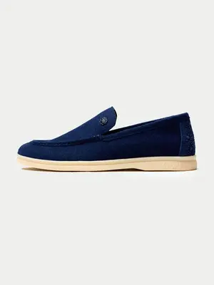 Gobi Cashmere Moc Toe Loafers - Navy
