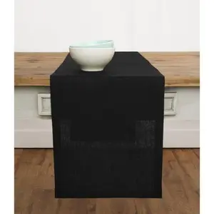 SOLINO HOME Linen Table Runnerfete Black