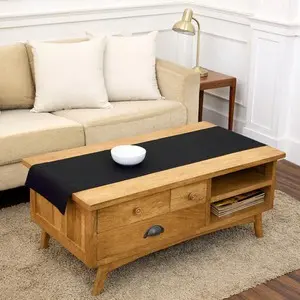Solino Home Linen Table Runnerfete Black