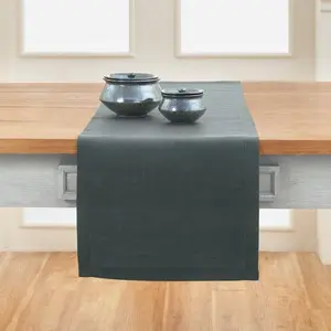 SOLINO HOME Linen Table Runnerfete Lava Smoke