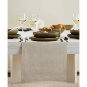 SOLINO HOME Linen Table Runnerfete Natural