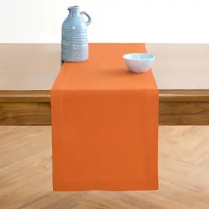 SOLINO HOME Linen Table Runnerfete Persimmon Orange