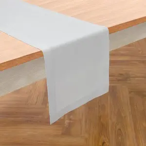 Solino Home Linen Table Runner For Dining Table Silver Cloud