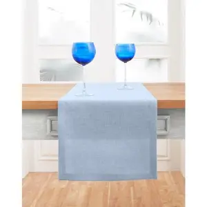 SOLINO HOME Linen Table Runnerfete Sky Blue