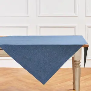 SOLINO HOME Linen Table Throwathena - Blue Denim