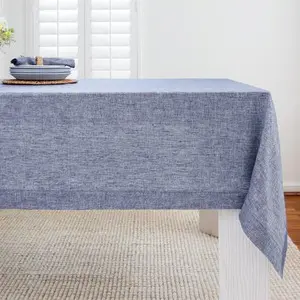SOLINO HOME Linen Table Throwathena Chambray Indigo