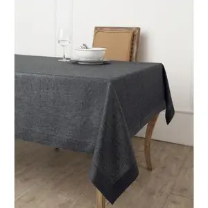 SOLINO HOME Linen Table Throwathena Charcoal Grey